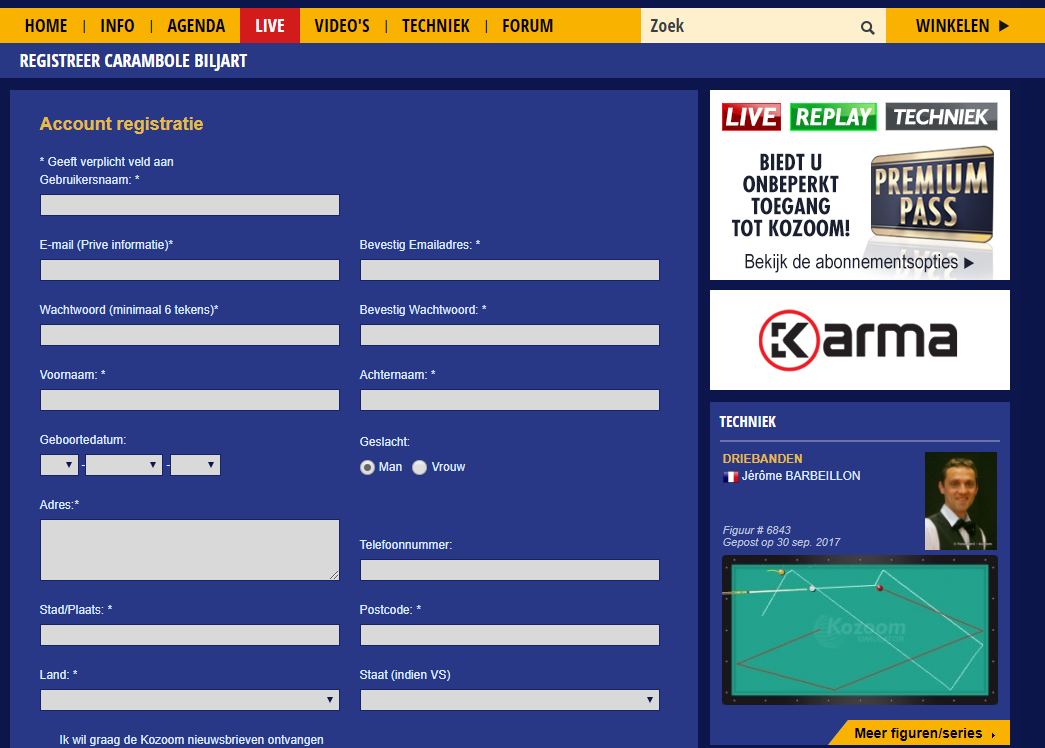 Biljart kijken op Kozoom. Hoe gaat dat? | KNBB